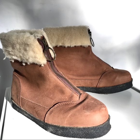 Orvis | Shoes | Rare Vintage Orvis Leather Shearling Zip Booties | Poshmark